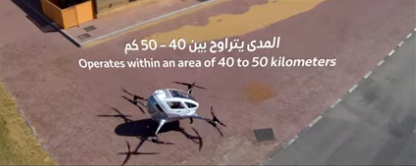 Flying Drone Taxis in Dubai