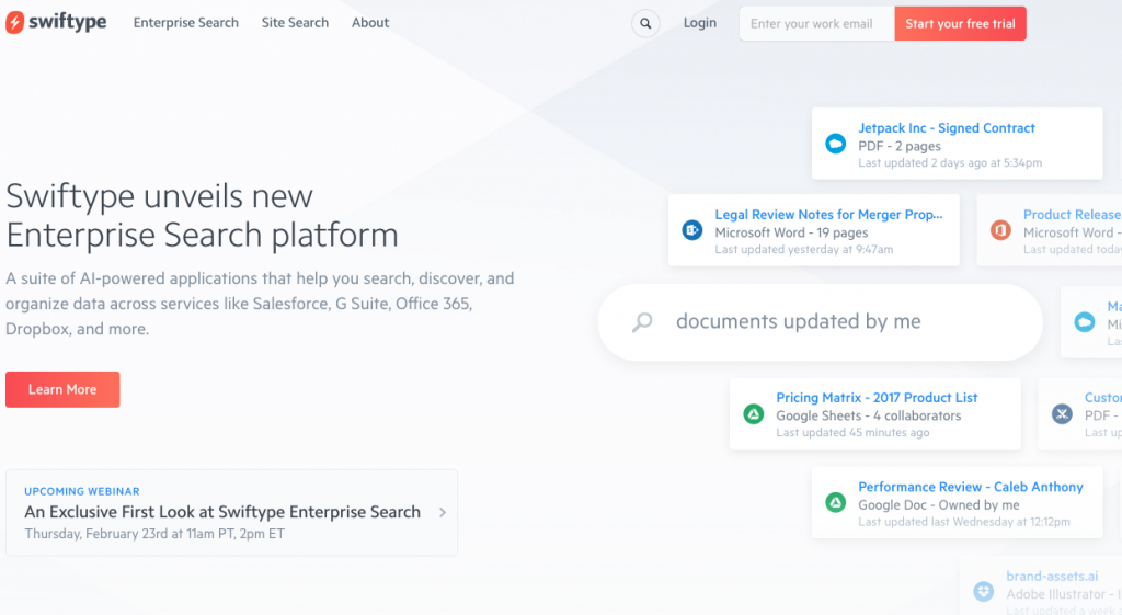 Swiftype launches new product to search across Office, Dropbox, G Suite ...