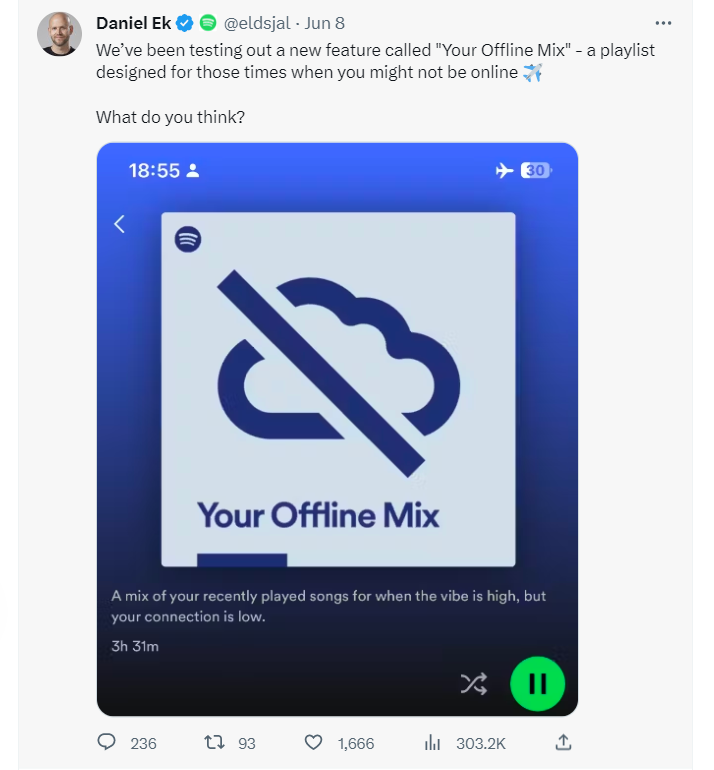 Spotify Introduces 'Your Offline Mix' for Curated Tunes