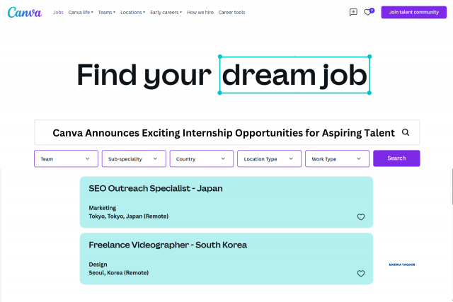 Canva Announces Exciting Internship Opportunities