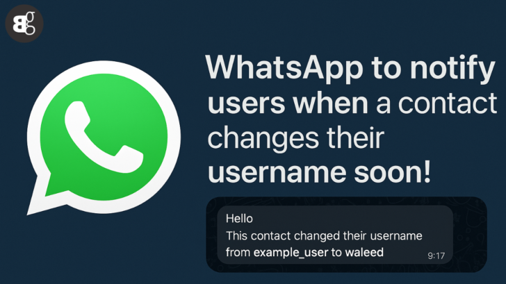WhatsApp to notify users when a user changes their usernam